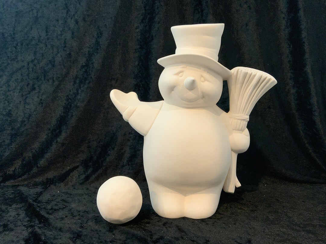 Ceramic Snowman With Snowball - Etsy