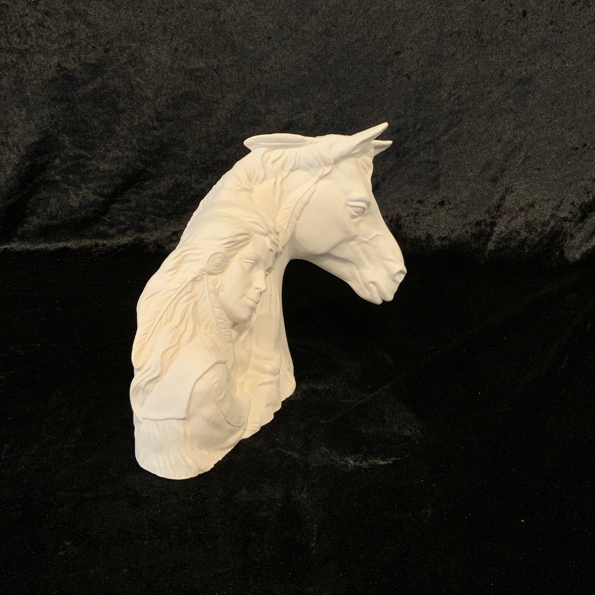 Ceramic Indian Woman With Horse, Ready to Paint, Fired Greenware ...