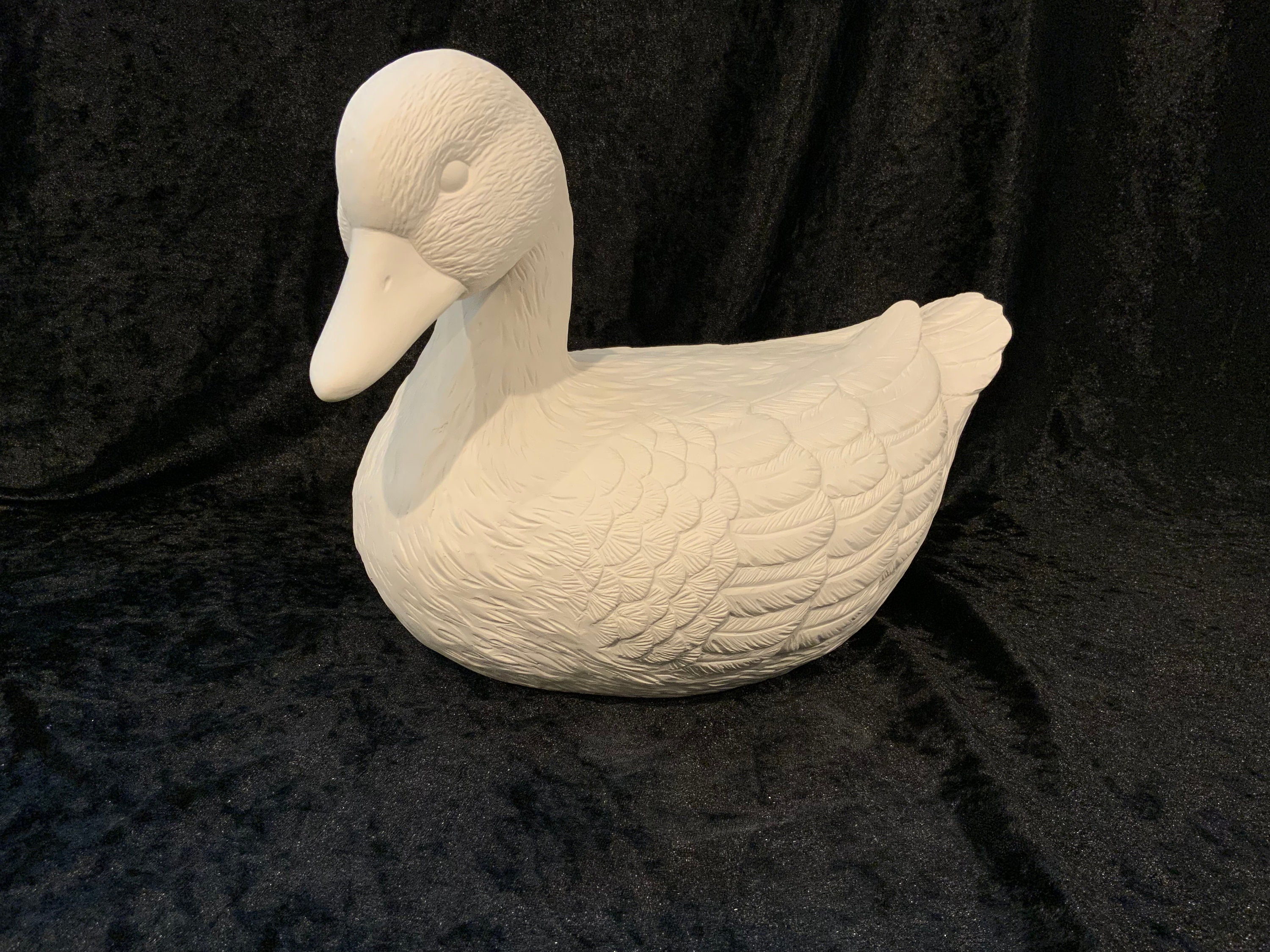 Large Textured Feather Nesting Duck Ceramic Bisque Ceramic - Etsy