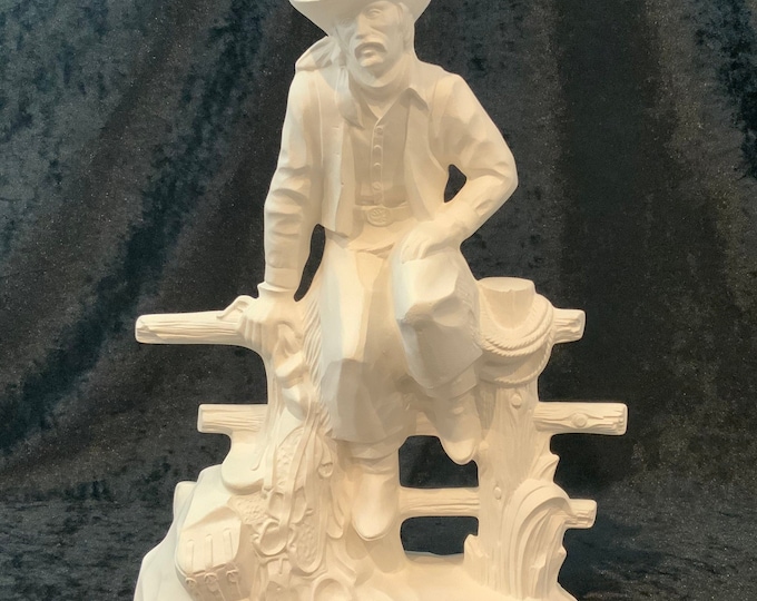 Ceramic Cowboy, Western Ceramics, Ceramic Bisque, Cowboy on Horse ...