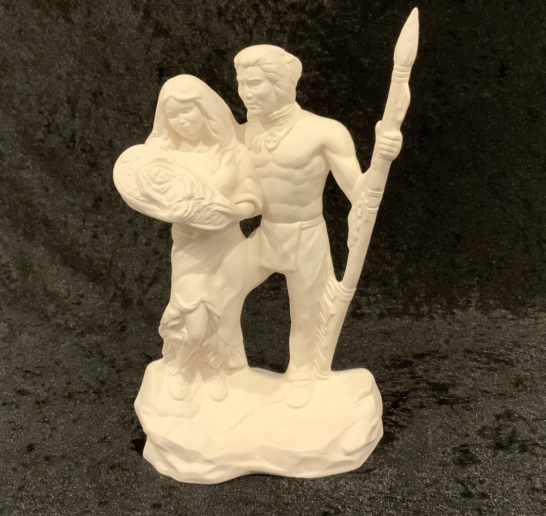 Ceramic Bisque Native American Family, Ceramic Indian Family ...