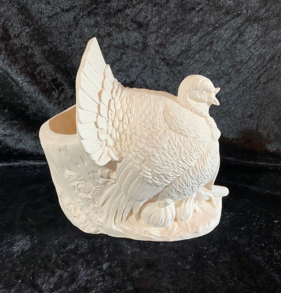 Ceramic Turkey Planter, Thanksgiving Centerpiece, Fall Table ...