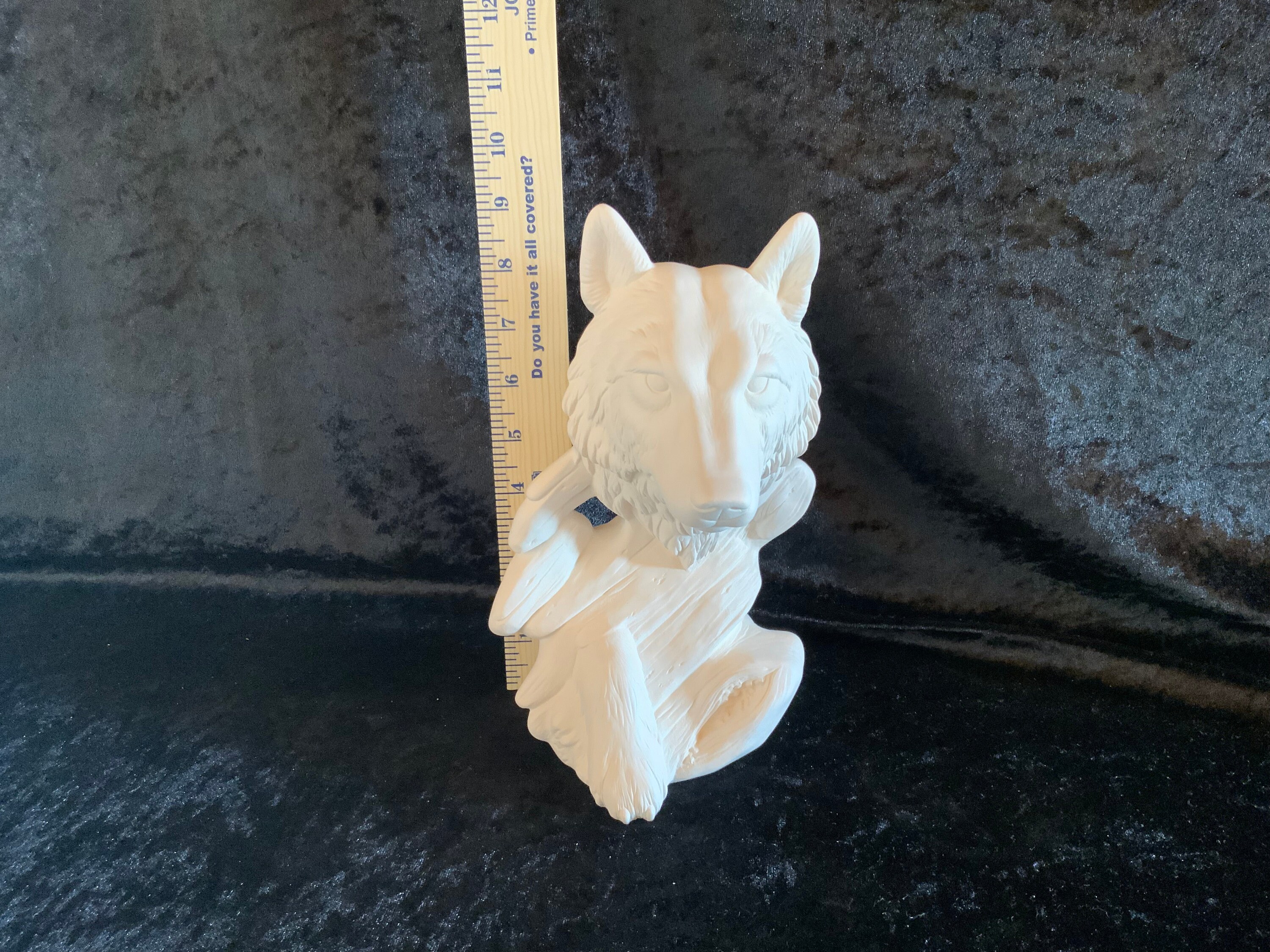 Wolf Head on Wood, Native American Ceramics, Ceramic Bisque, Kimple ...