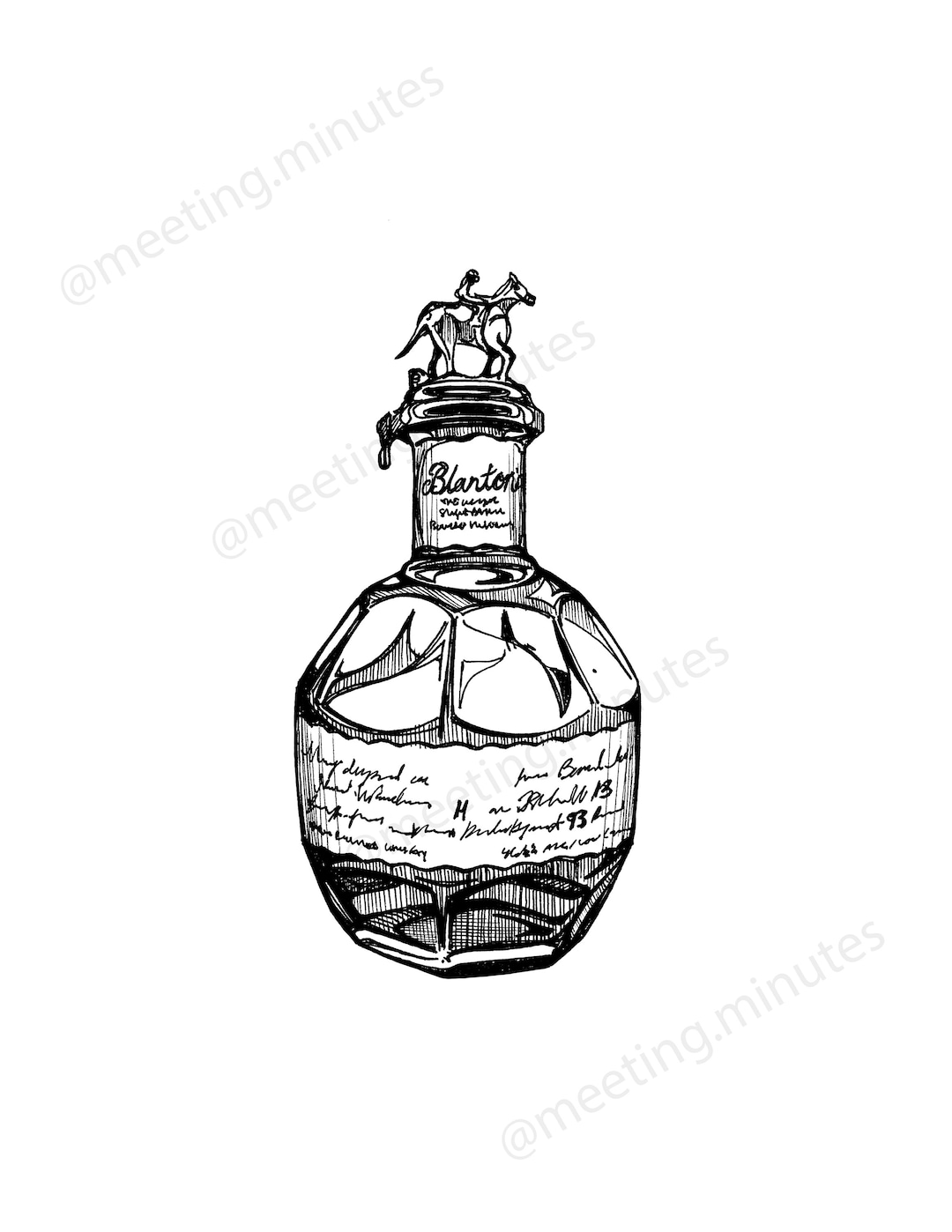 Giddy up - Unique Bourbon Whiskey Art - Bar Art - Hand Drawn Artist ...