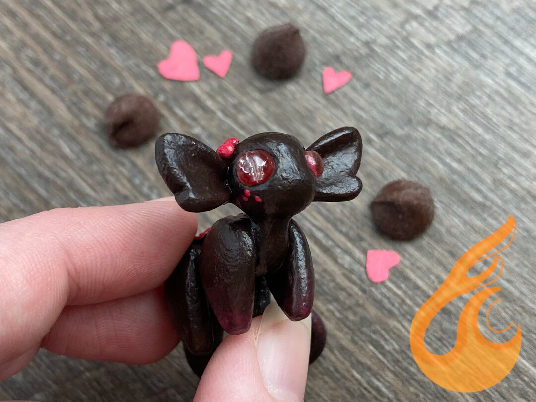 Raspberry Crème Dragon, Chocolate Dragon, Valentines Baby Dragon, OOAK ...