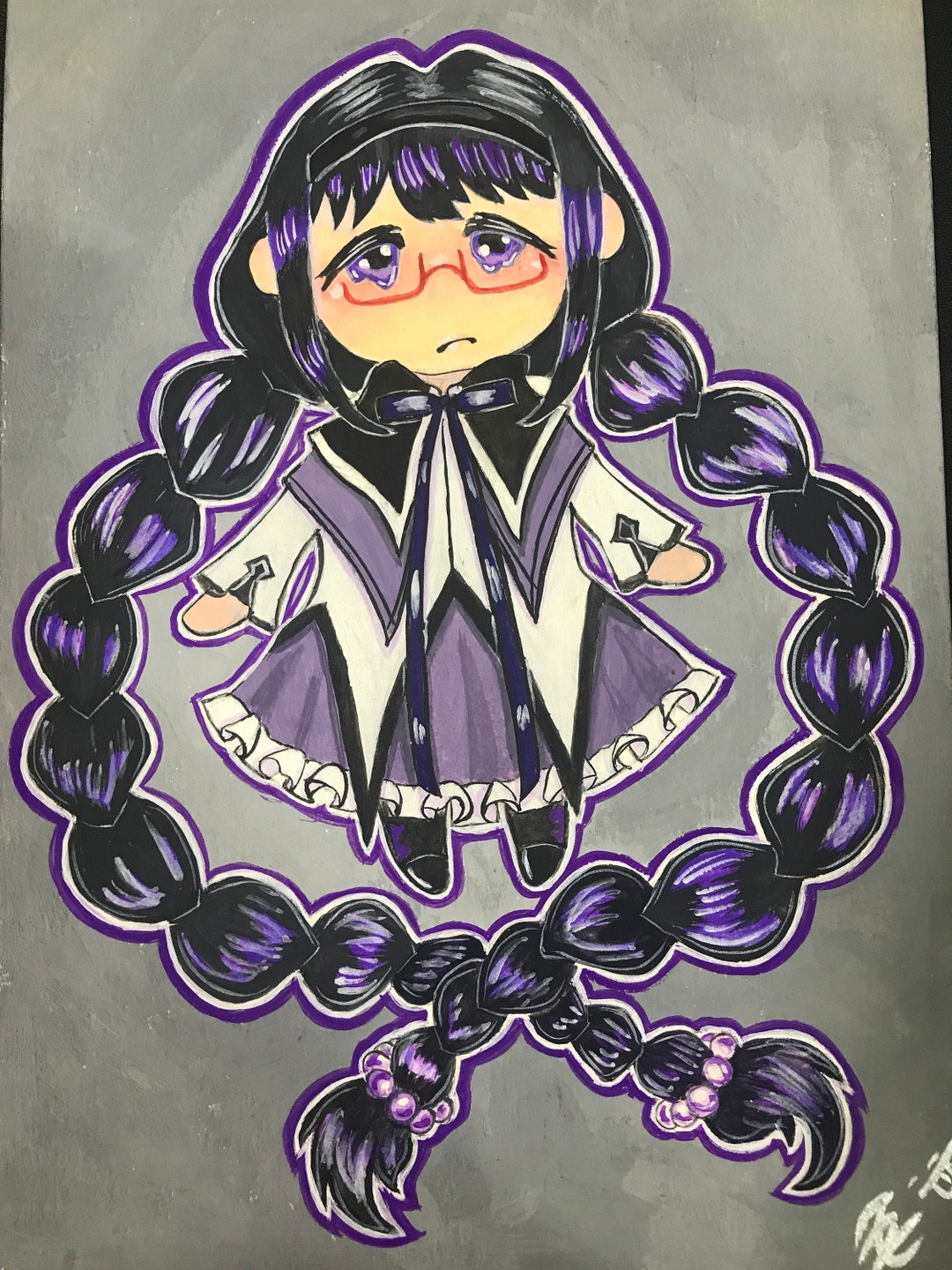 Purple Magical Girl with Glasses - Etsy