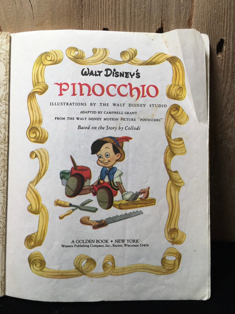 Little Golden Book Walt Disney’s Pinocchio 1948 - Etsy