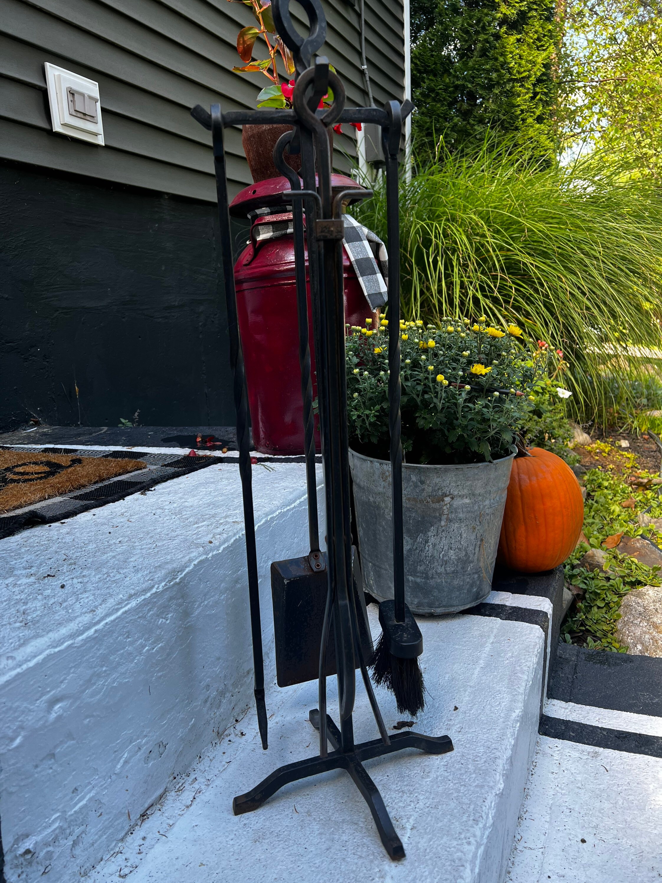 Vintage Iron Fireplace Set - Etsy