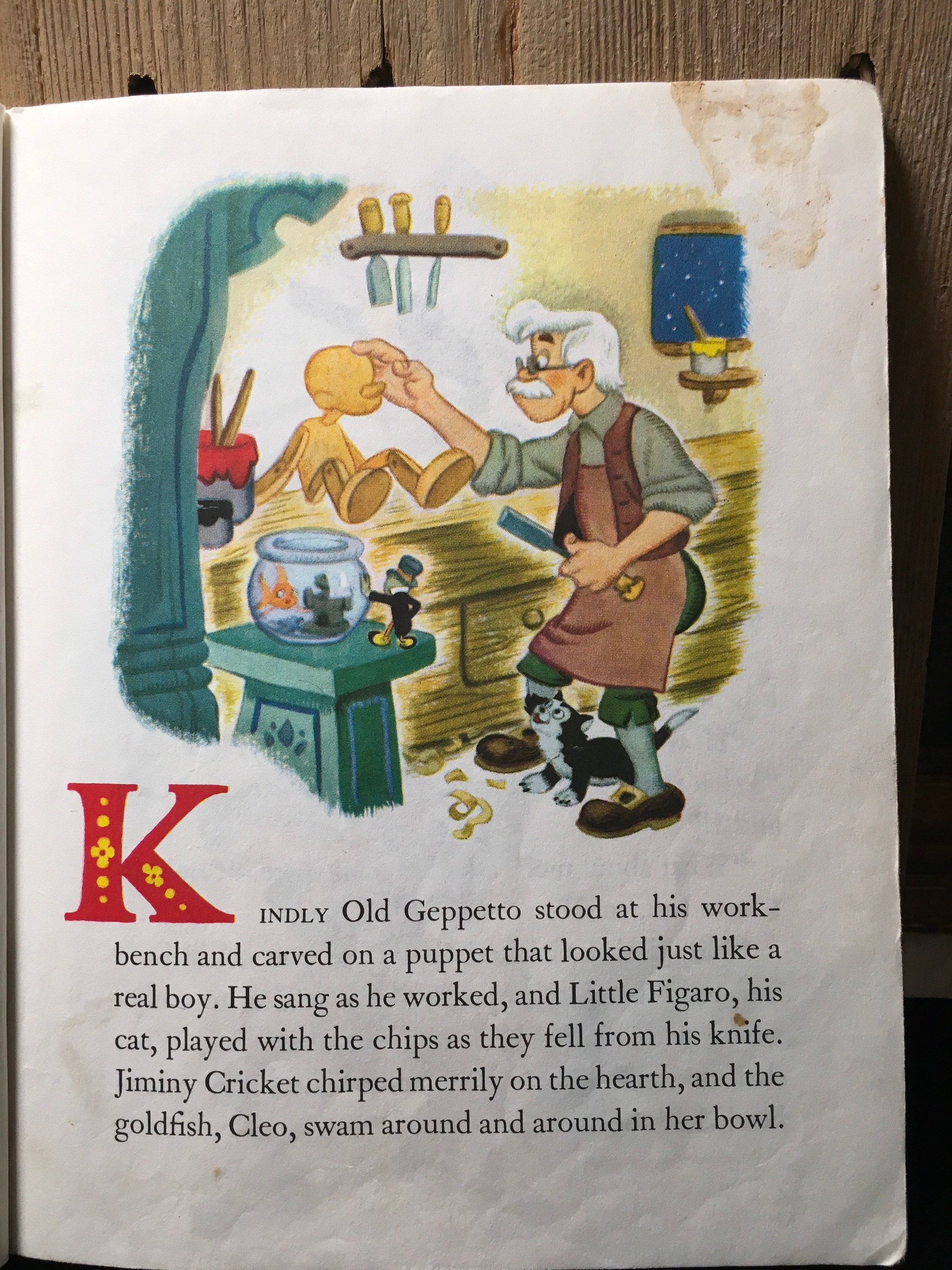 Little Golden Book Walt Disney’s Pinocchio 1948 - Etsy