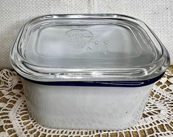 1970s Beco Ware Yellow Enamel Ware Container W/ Glass Lid, Vintage 70s ...