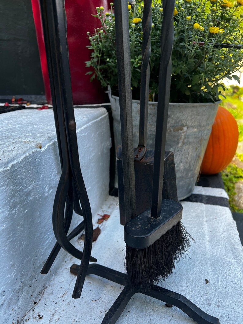 Vintage Iron Fireplace Set - Etsy