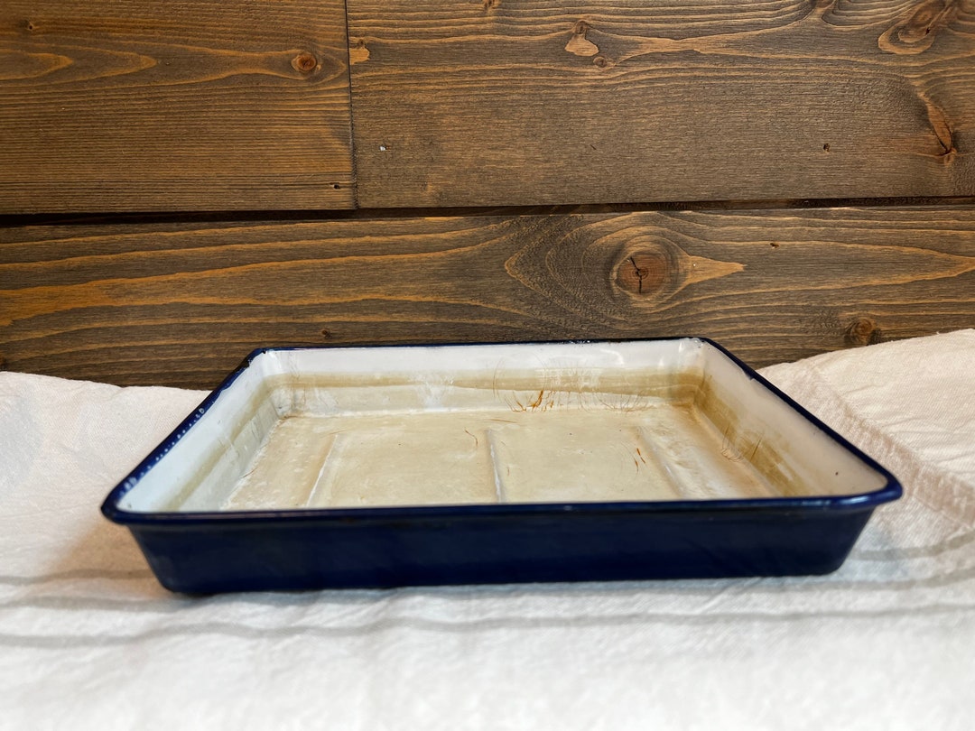 Cobalt Blue/white Enamelware Tray ( Medical?) - Etsy