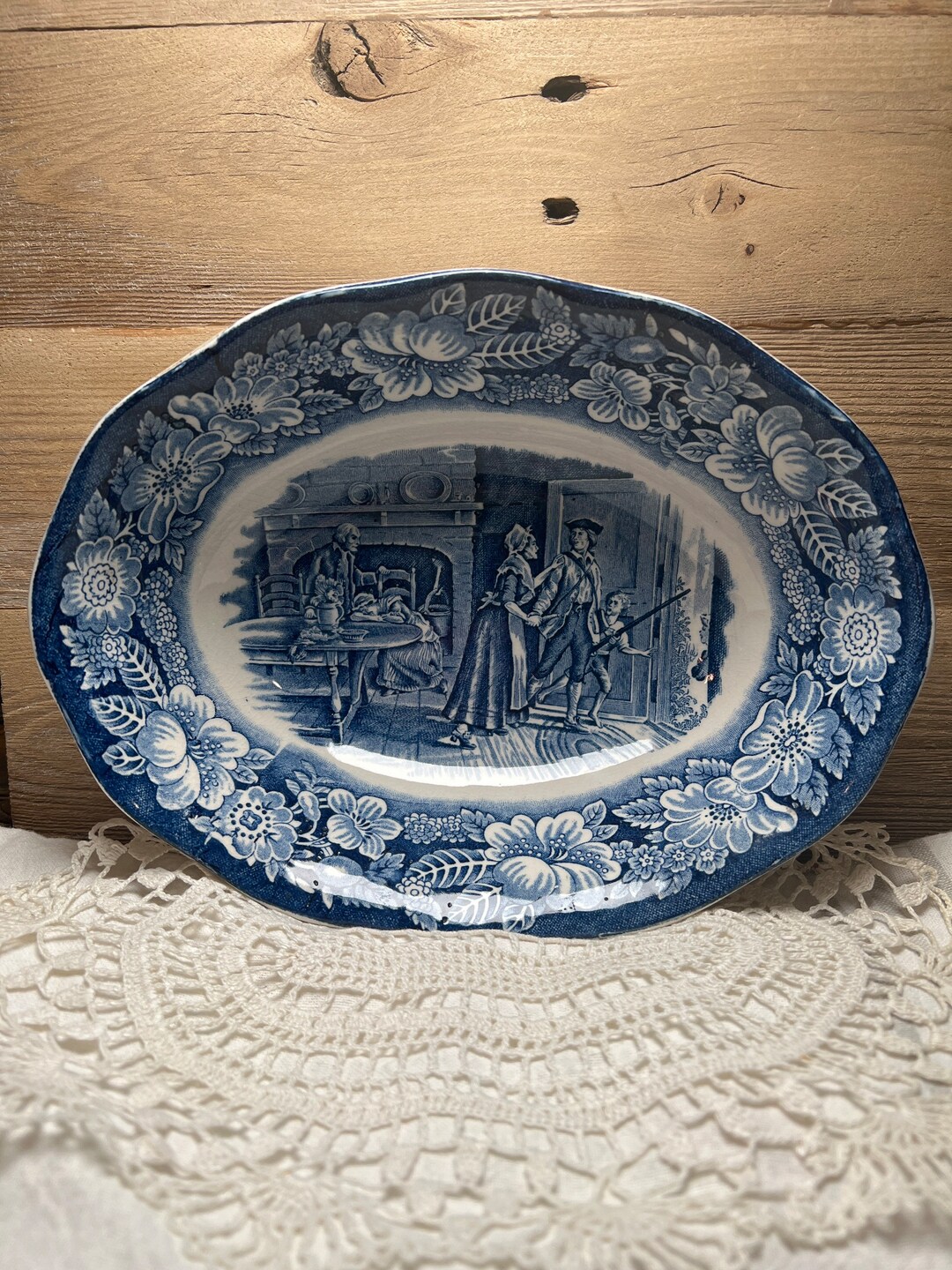 Liberty Blue Oval Vegetable Bowl - Etsy