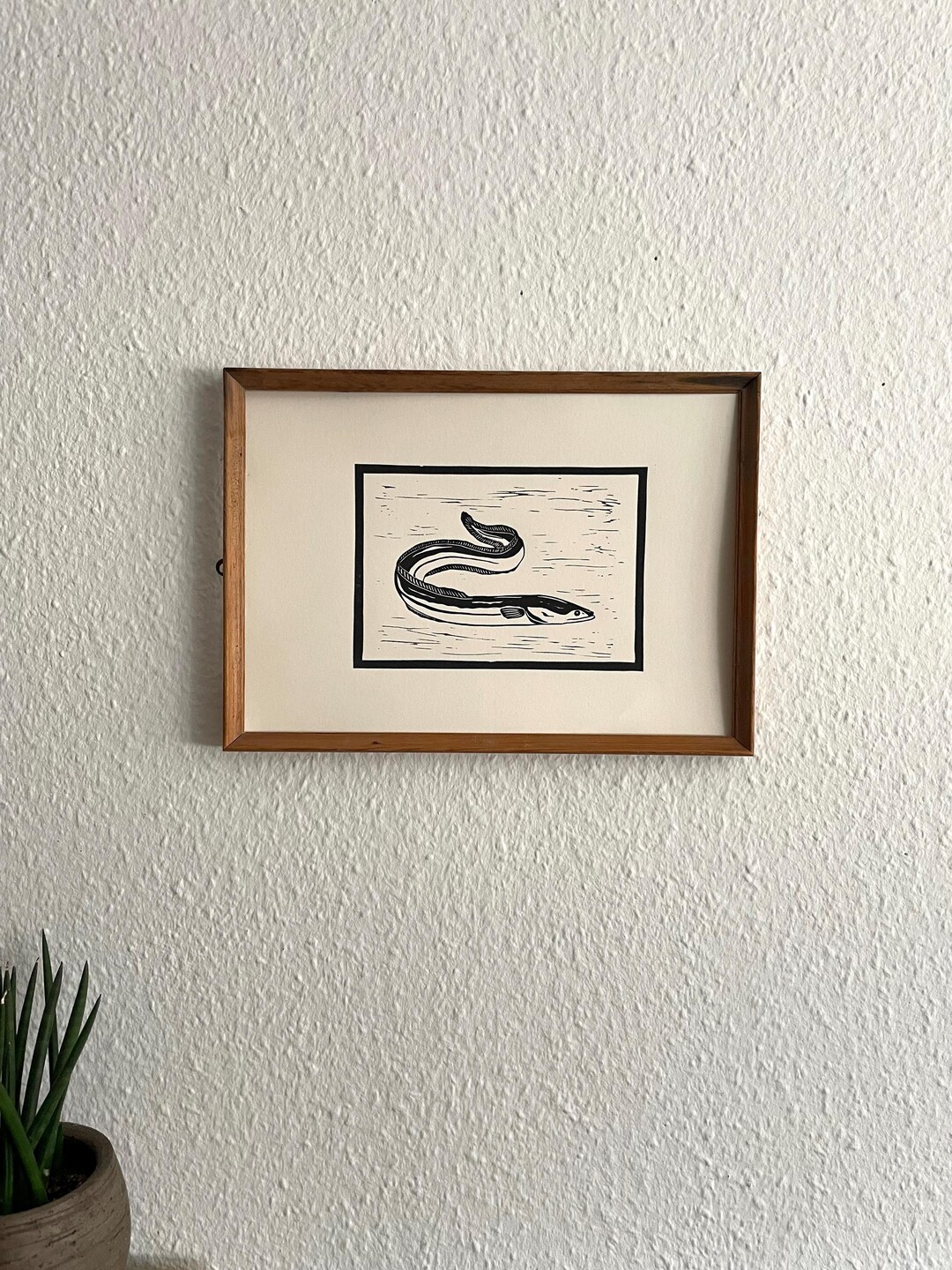 Eel Linocut Print: Original Hand-printed Art (DIN A4) - Etsy