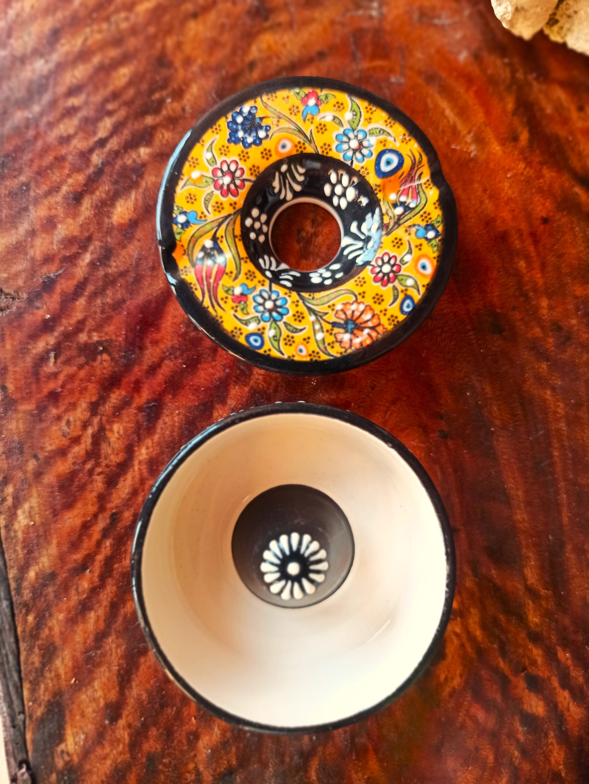 Ceramic Ash Tray, Cute Ashtray With Lid, Outdoor Ashtray, Hand Painted ...