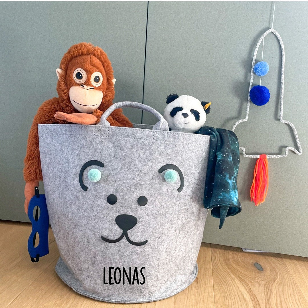 Personalized Storage Basket With Name and Teddy Storage Box - Etsy
