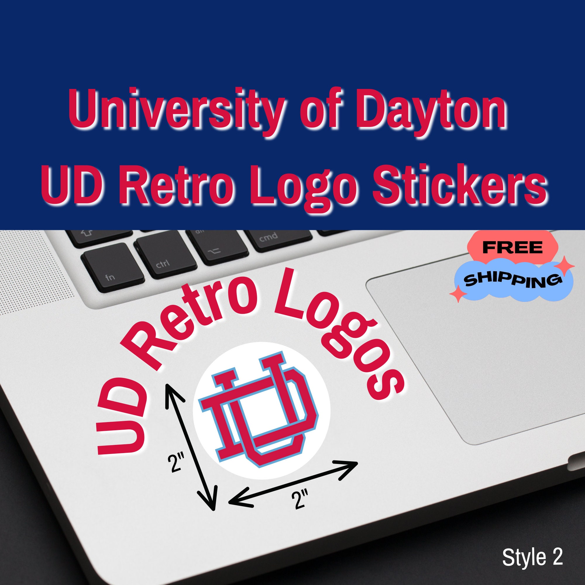 University of Dayton Original Retro UD Logo Sticker, Laptop Sticker ...