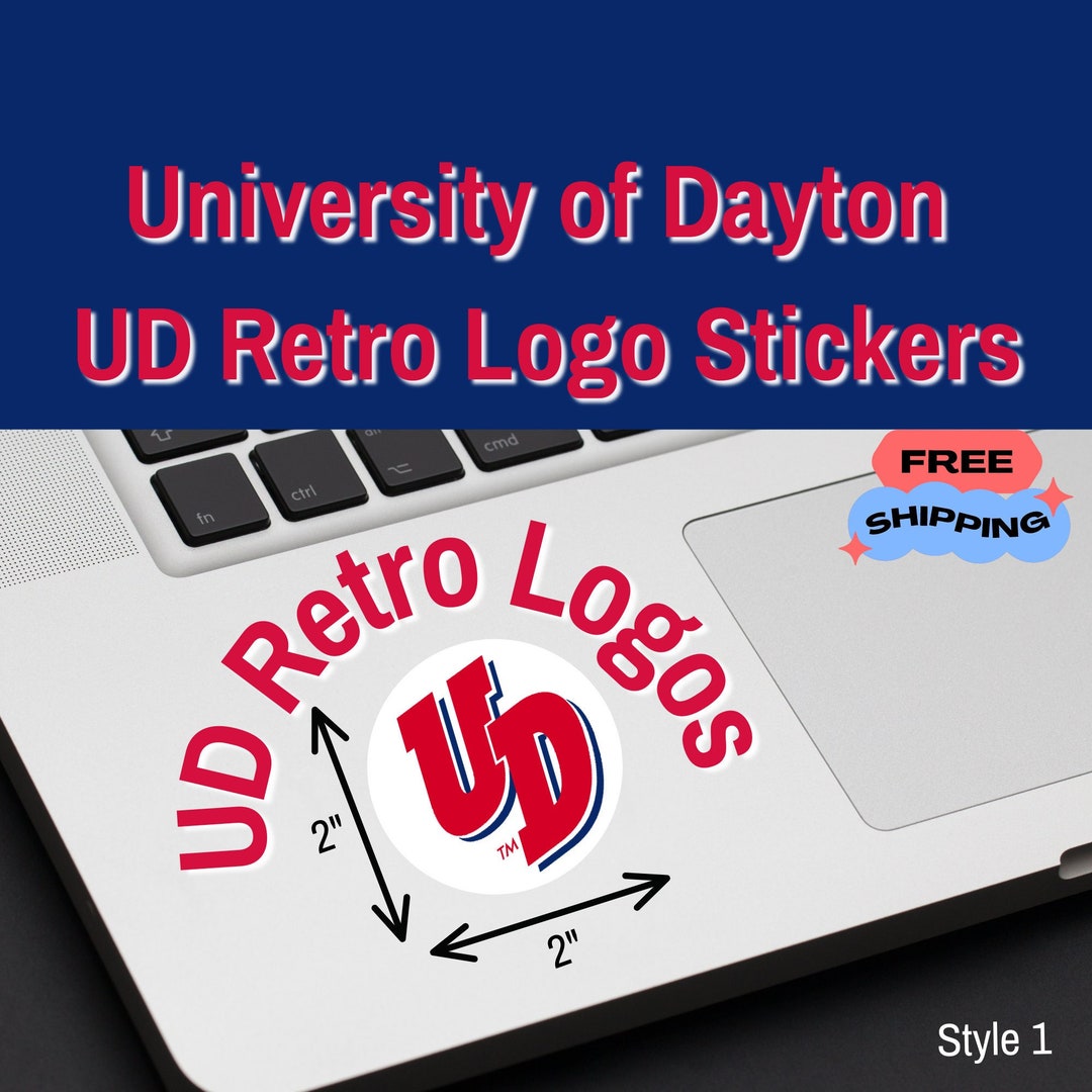 University of Dayton Original Retro UD Logo Sticker, Laptop Sticker ...