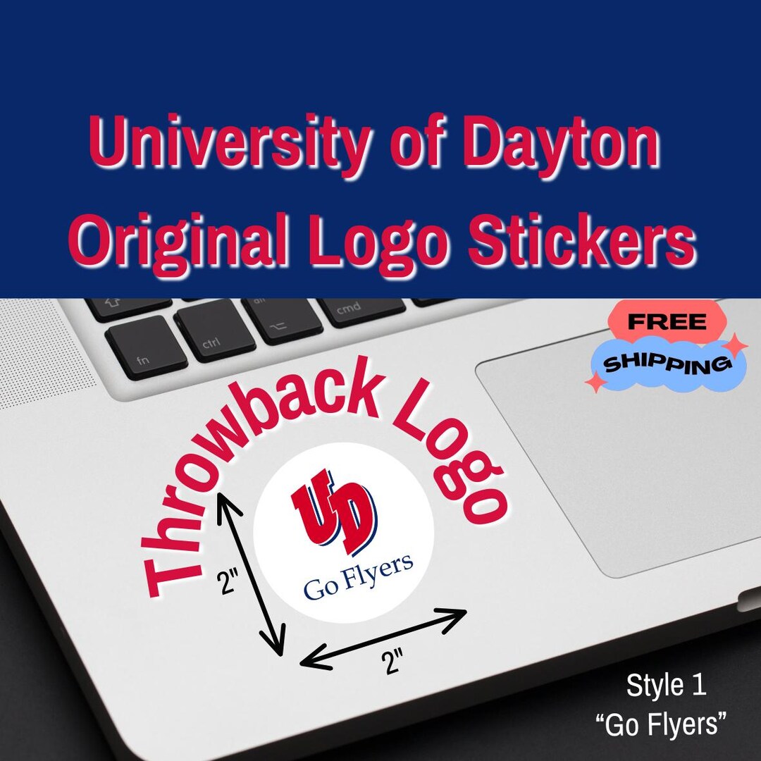 University of Dayton Original Retro UD Logo Sticker, Laptop Sticker ...