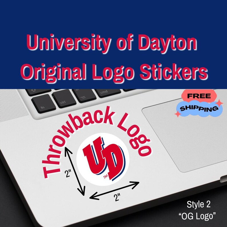 University of Dayton Original Retro UD Logo Sticker, Laptop Sticker ...
