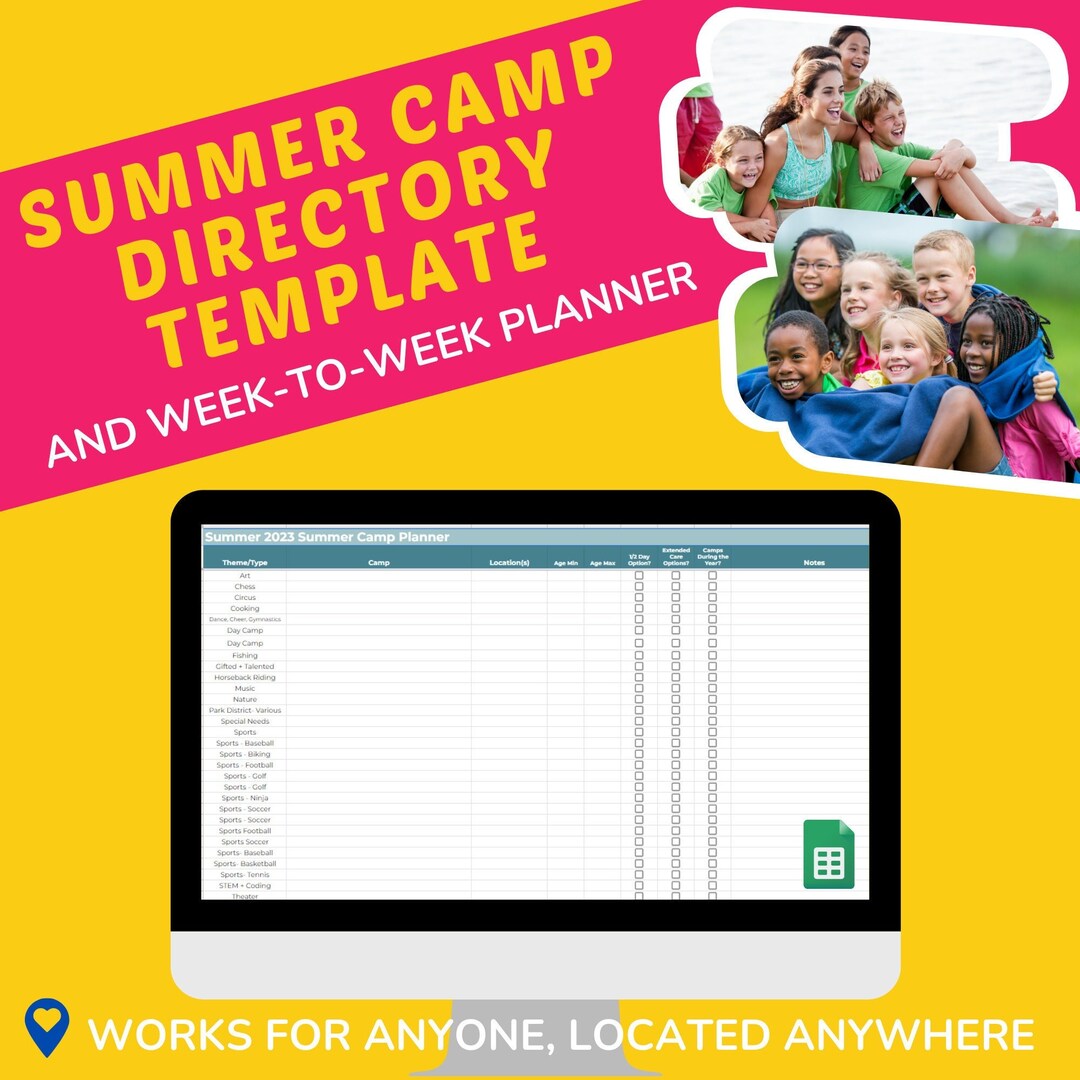 Summer Camp Directory Template any City USA Weekly Camp - Etsy