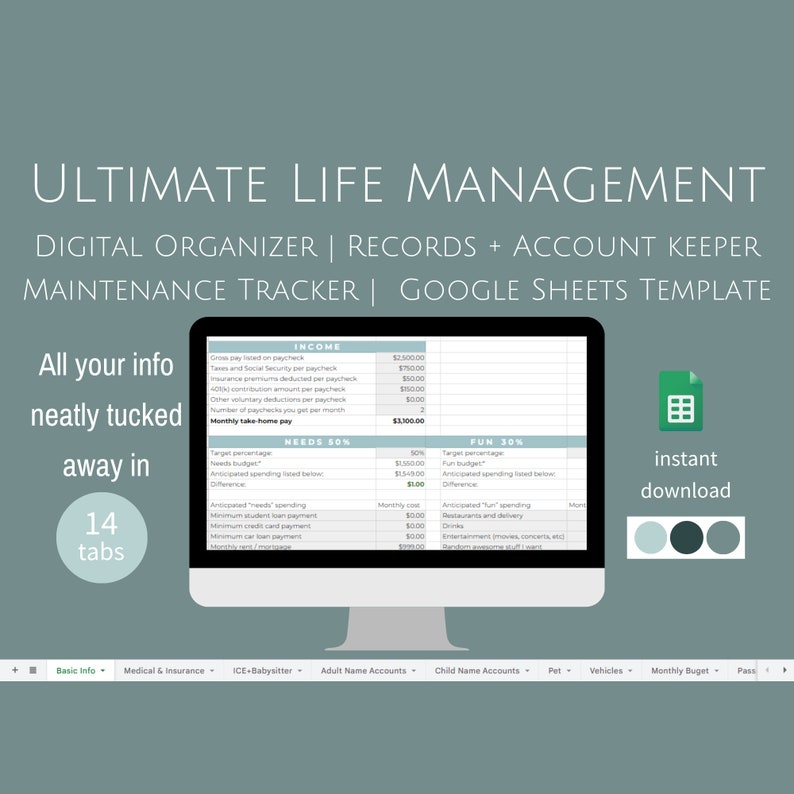 Ultimate Life Management Digital Organizer | Records + Account Keeper ...