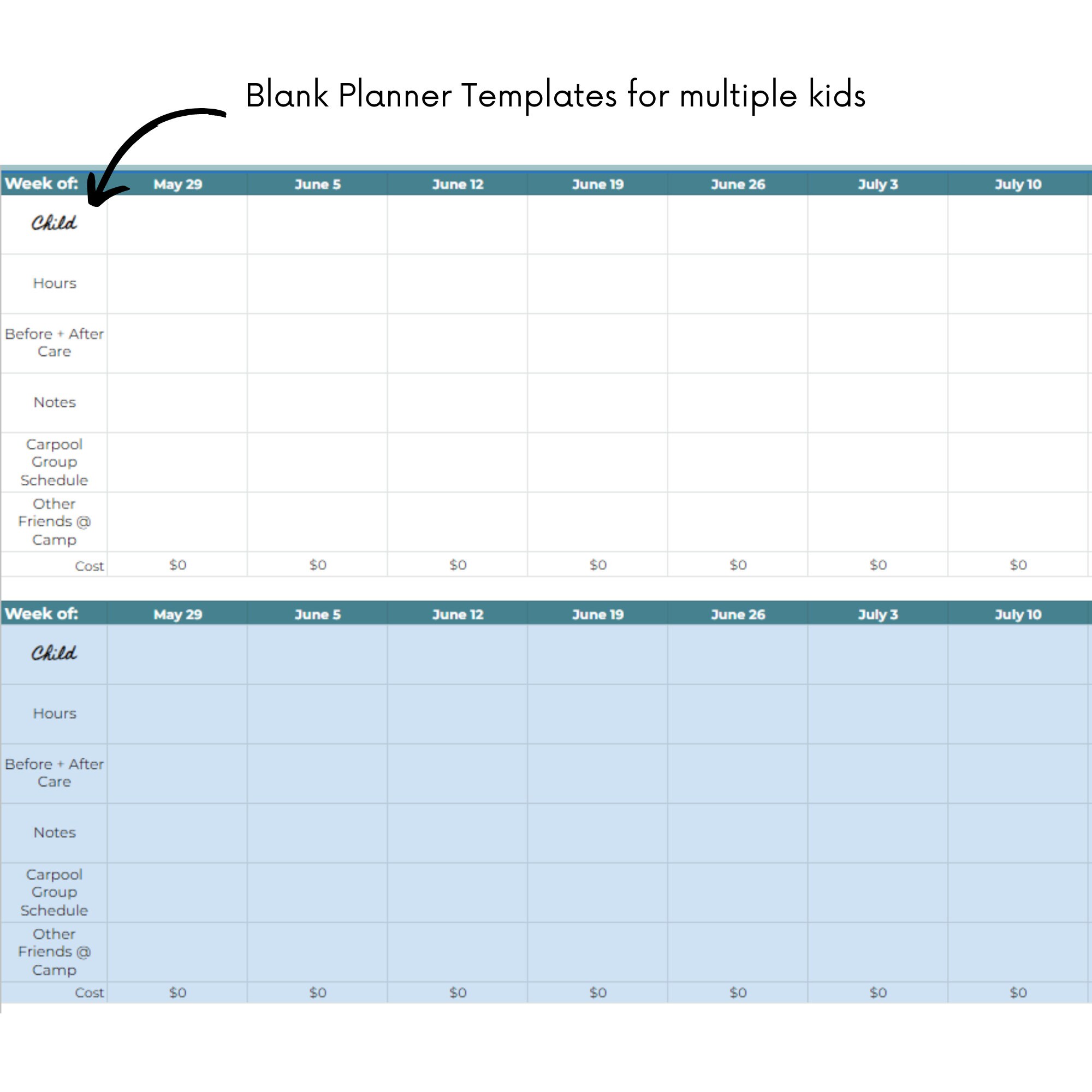 Summer Camp Directory Template (any City, USA) + Weekly Camp Planner ...