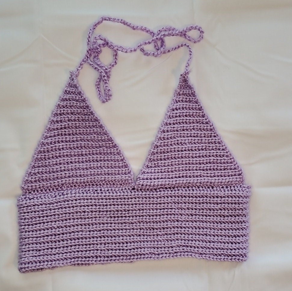 OG Baddie Lavender Crochet Halter Crop Top - Etsy