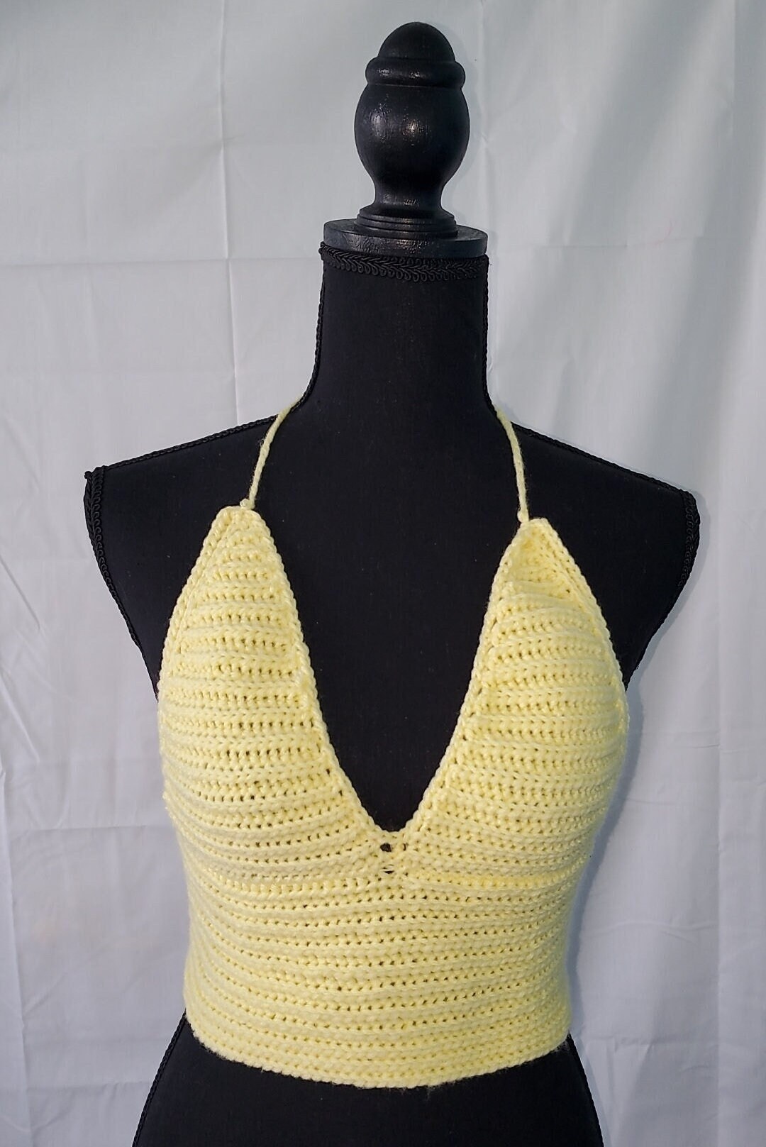 OG Baddie Yellow Crochet Halter Crop Top - Etsy