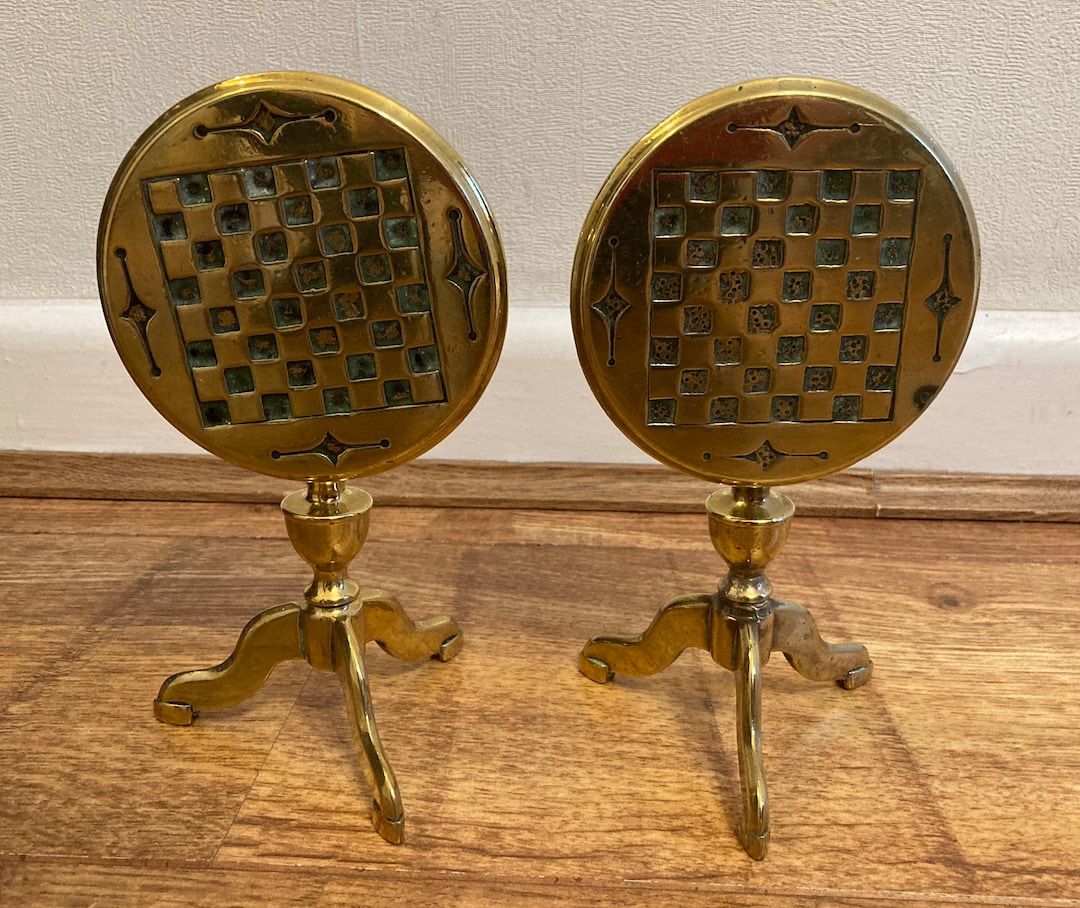 Antique Pair of Late Georgian/ Early Victorian Round Chess Themed Solid ...