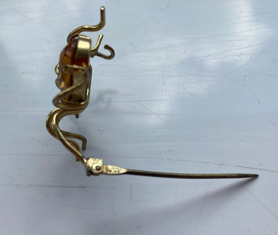 Vintage Art Deco Citrine Paste Stone Spider Pin Brooc… - Gem
