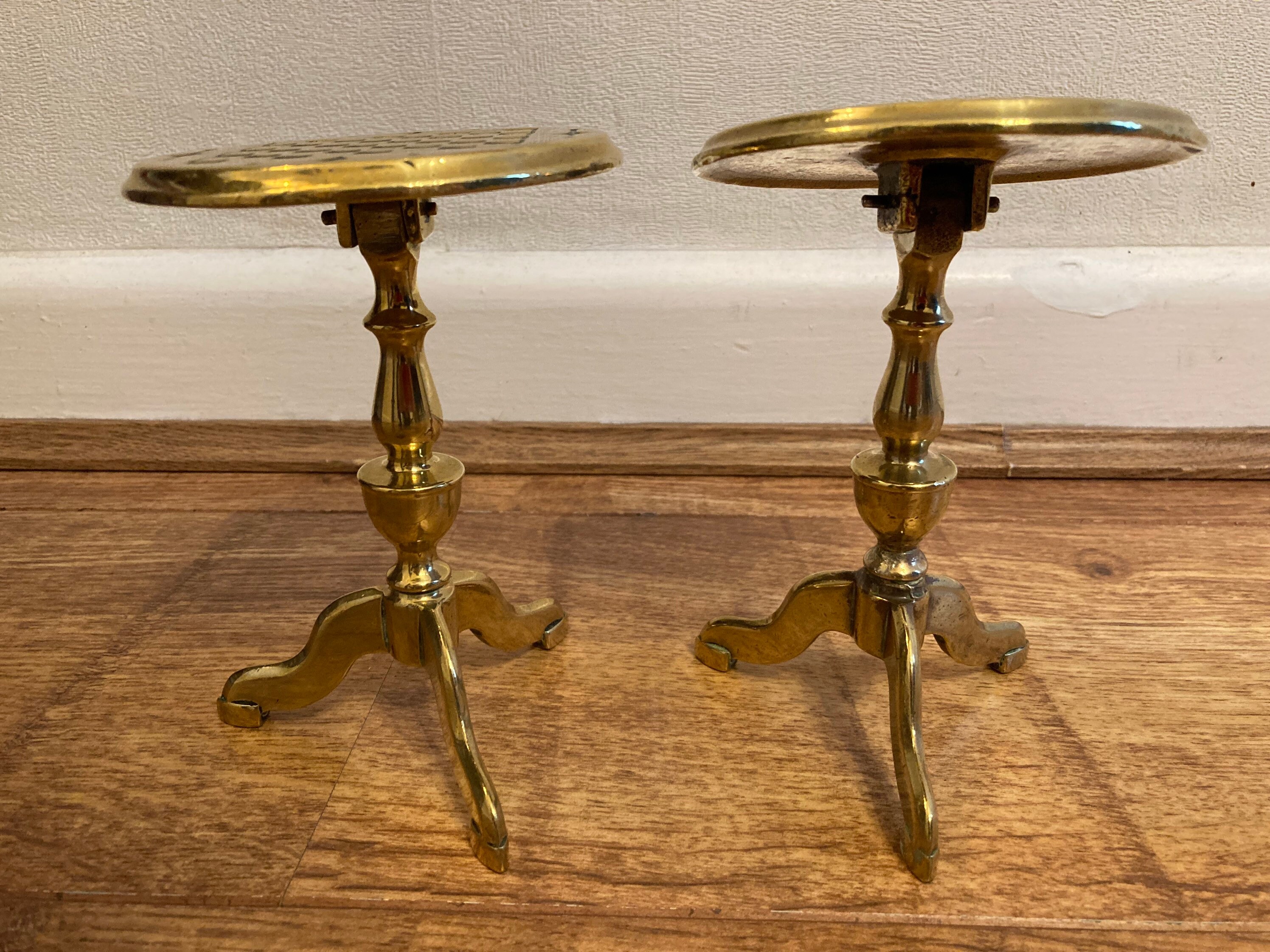 Antique Pair of Late Georgian/ Early Victorian Round Chess Themed Solid ...
