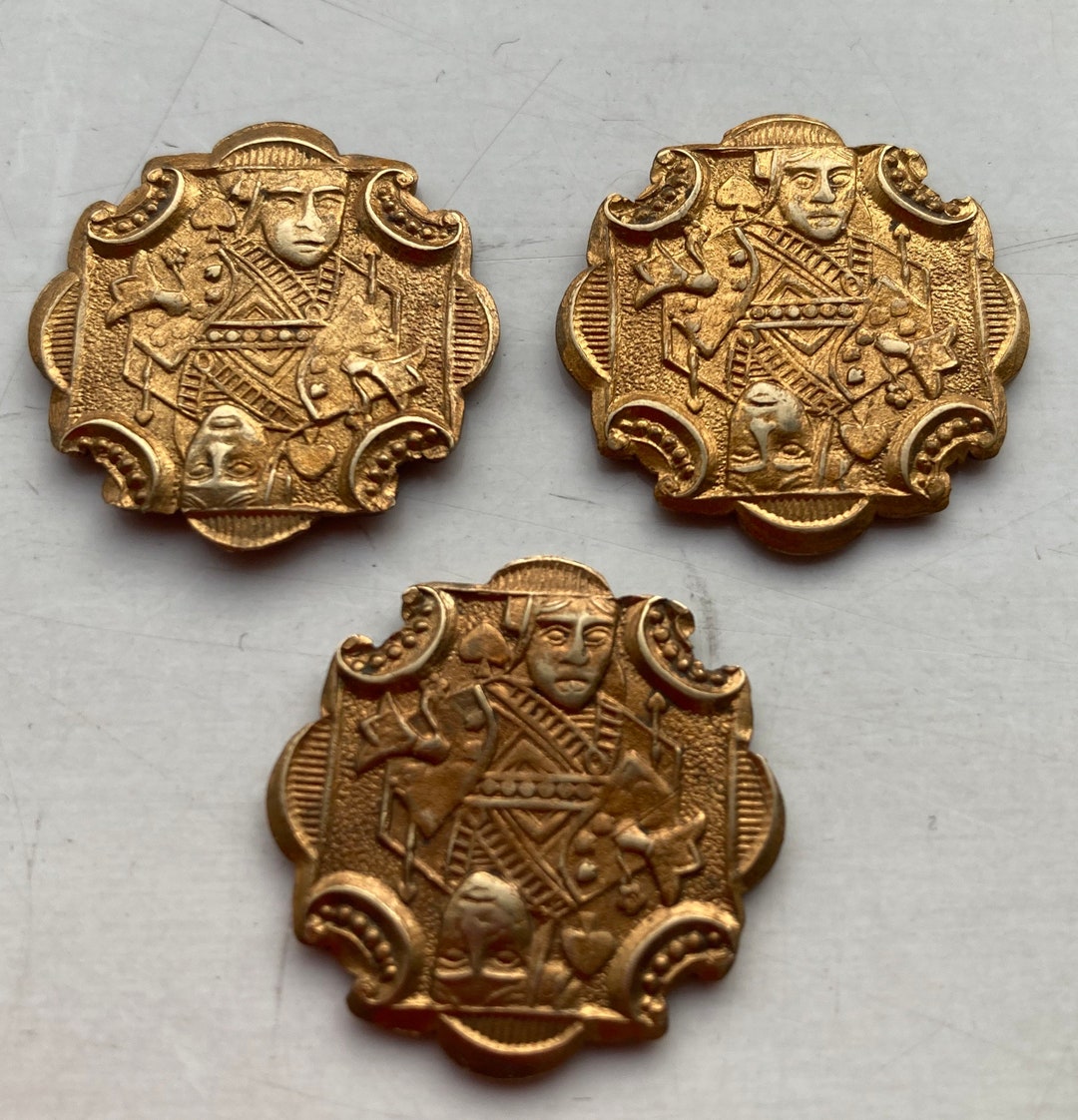 3 Antique Georgian Rolled Gold Game Tokens C.1820’s - Etsy