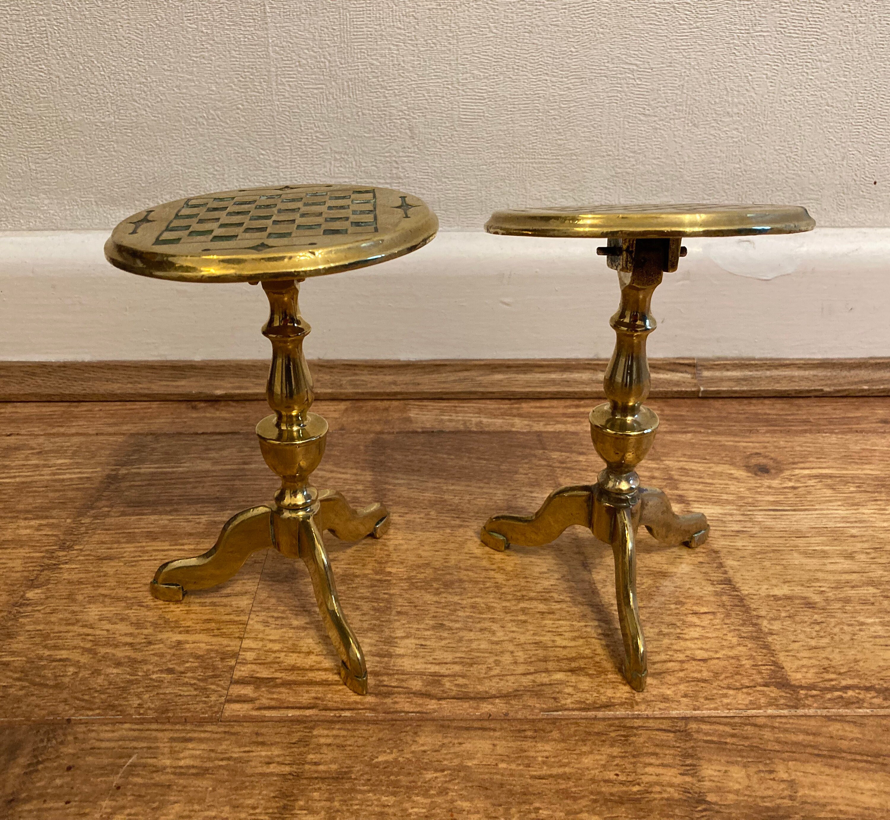 Antique Pair of Late Georgian/ Early Victorian Round Chess Themed Solid ...