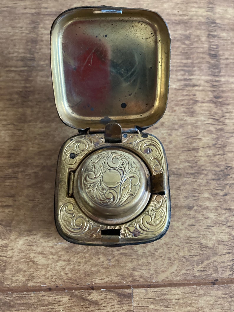 Antique Victorian Leather Bound Travelling Ink Well With Gilt - Etsy