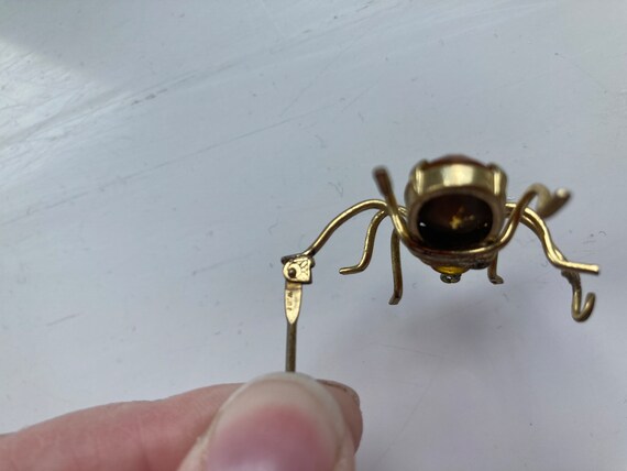 Vintage Art Deco Citrine Paste Stone Spider Pin Brooc… - Gem