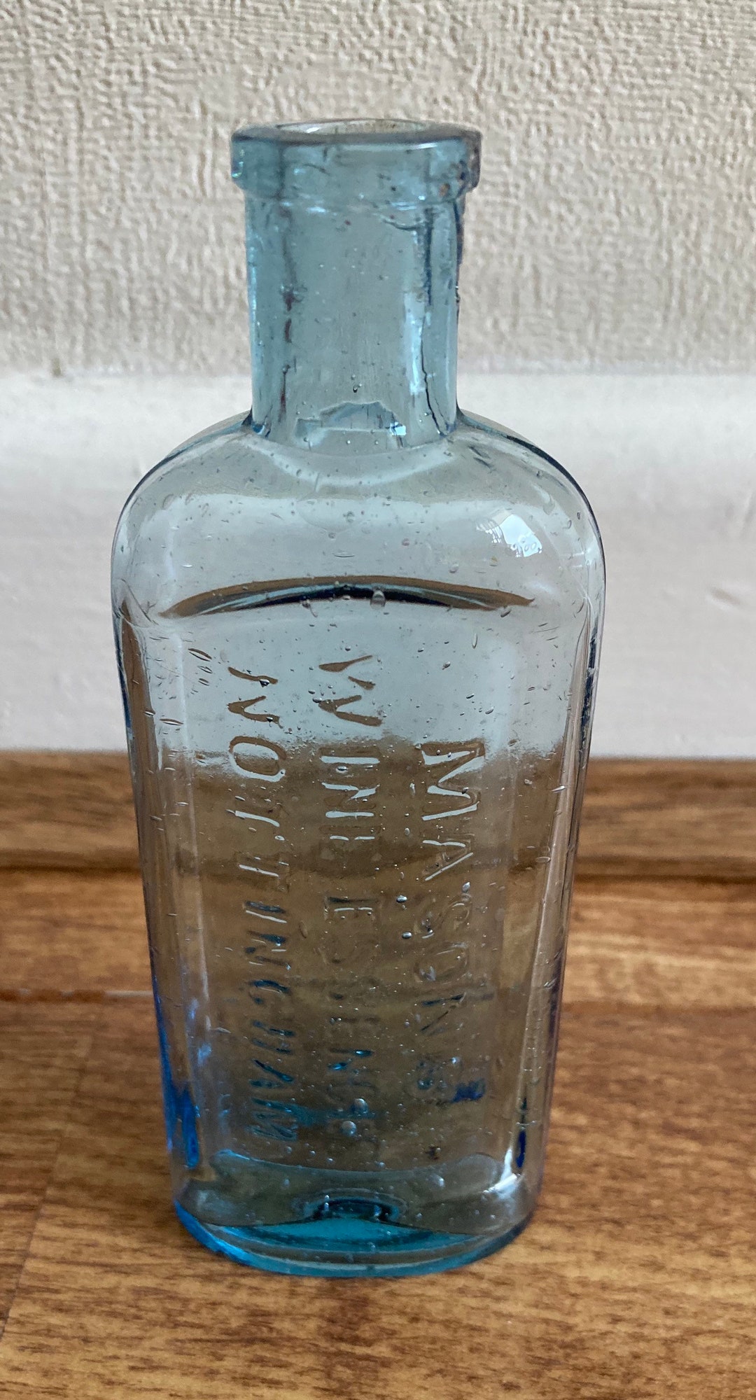 Antique Victorian Masons Wine Essences Glass Bottle C.1900 - Etsy