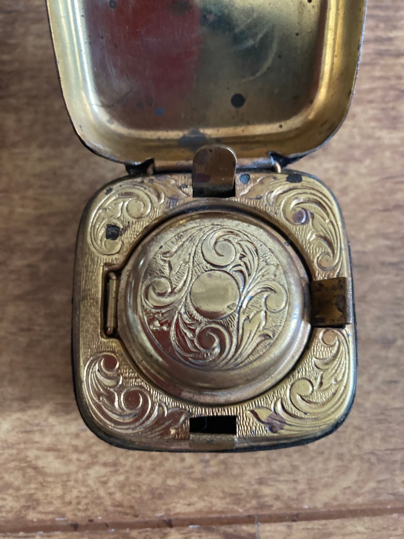 Antique Victorian Leather Bound Travelling Ink Well With Gilt - Etsy