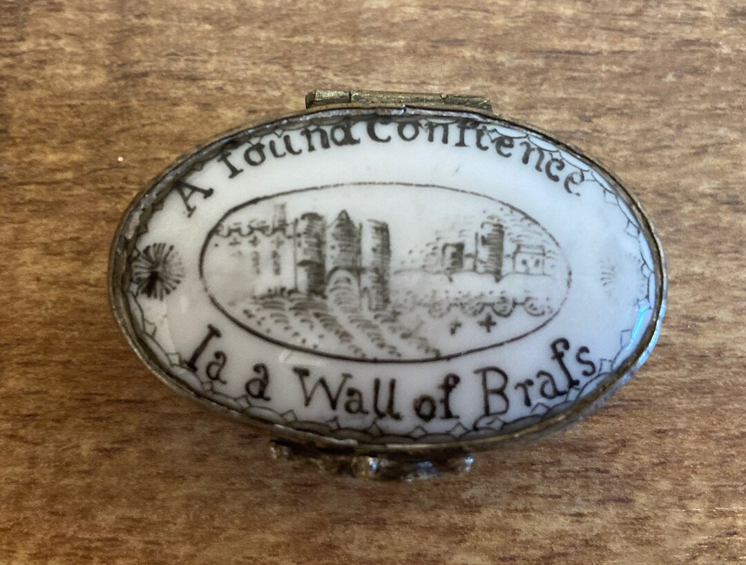 Antique 18th Century Enamelled Bilston Patch Box “A Sound Conscious is ...