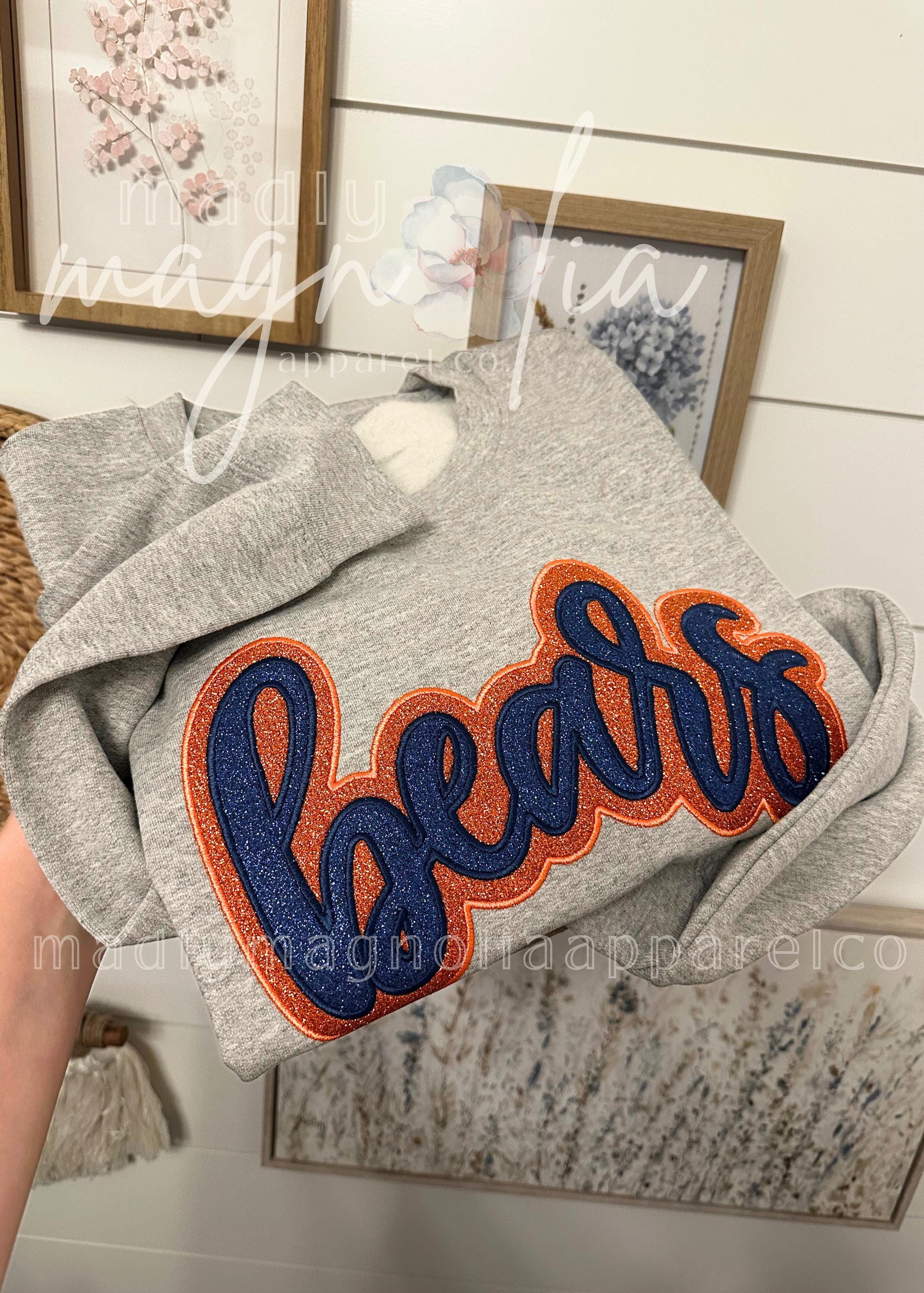 Custom Glitter Embroidered Team Sweatshirt || Sports Mom Sweatshirt ...