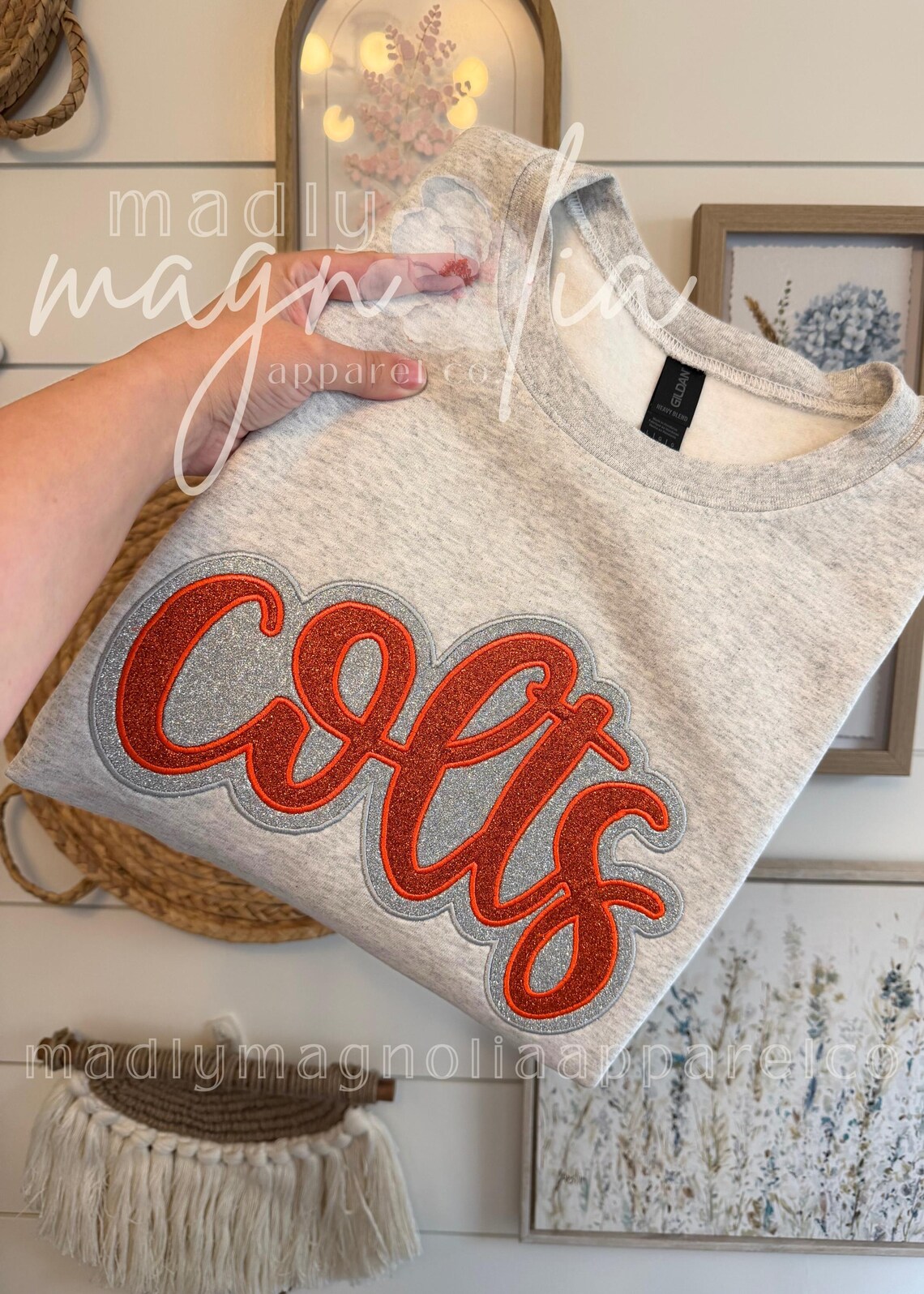 Custom Glitter Embroidered Team Sweatshirt || Sports Mom Sweatshirt ...