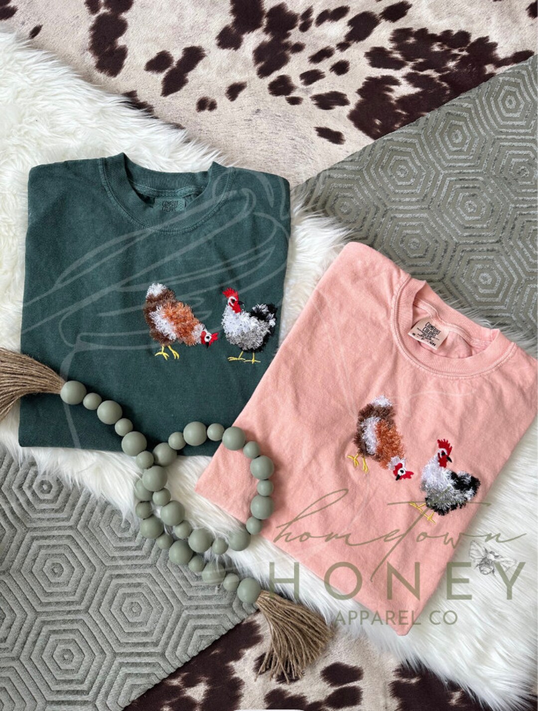 Fluffy Chicken Tshirts Embroidered Chicken Shirt Fluffy Chickens Gift ...