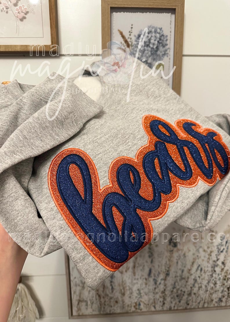 Custom Glitter Embroidered Team Sweatshirt || Sports Mom Sweatshirt ...