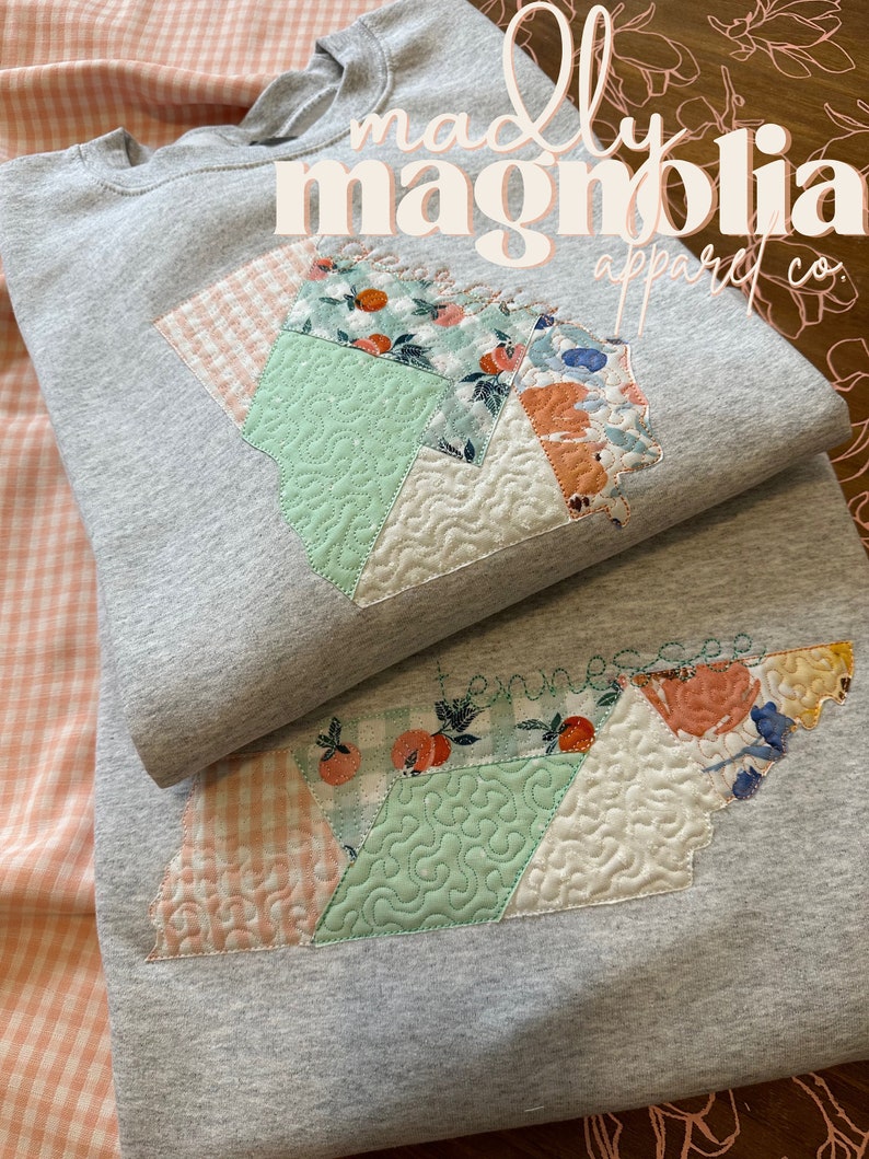 Custom State Quilted Embroidery Sweatshirt || Quilted Sweatshirt ...