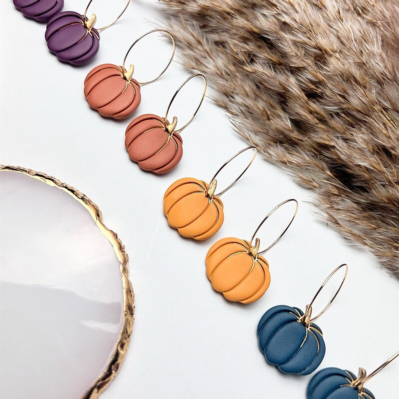Pumpkin Earrings - Etsy