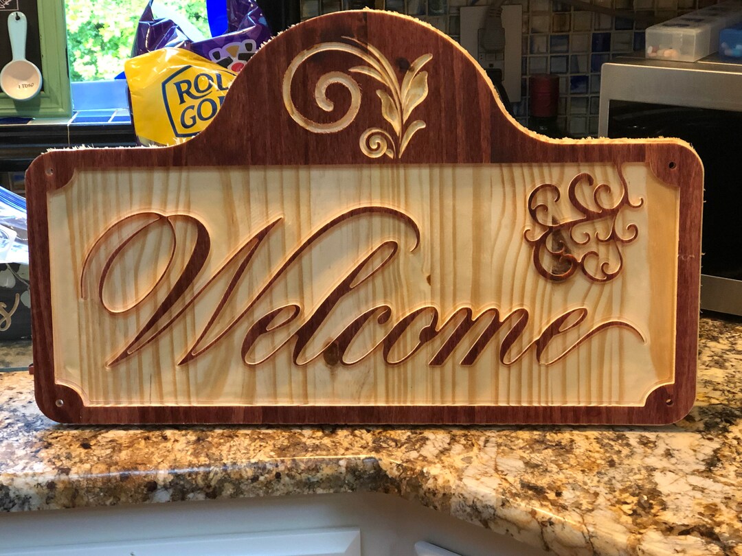 Beautiful Raised Letter Handcrafted Elegant Rustic Wooden Welcome Sign ...