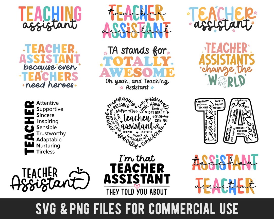 Teacher Assistant SVG, Teacher Assistant PNG, for Teacher Assistant ...
