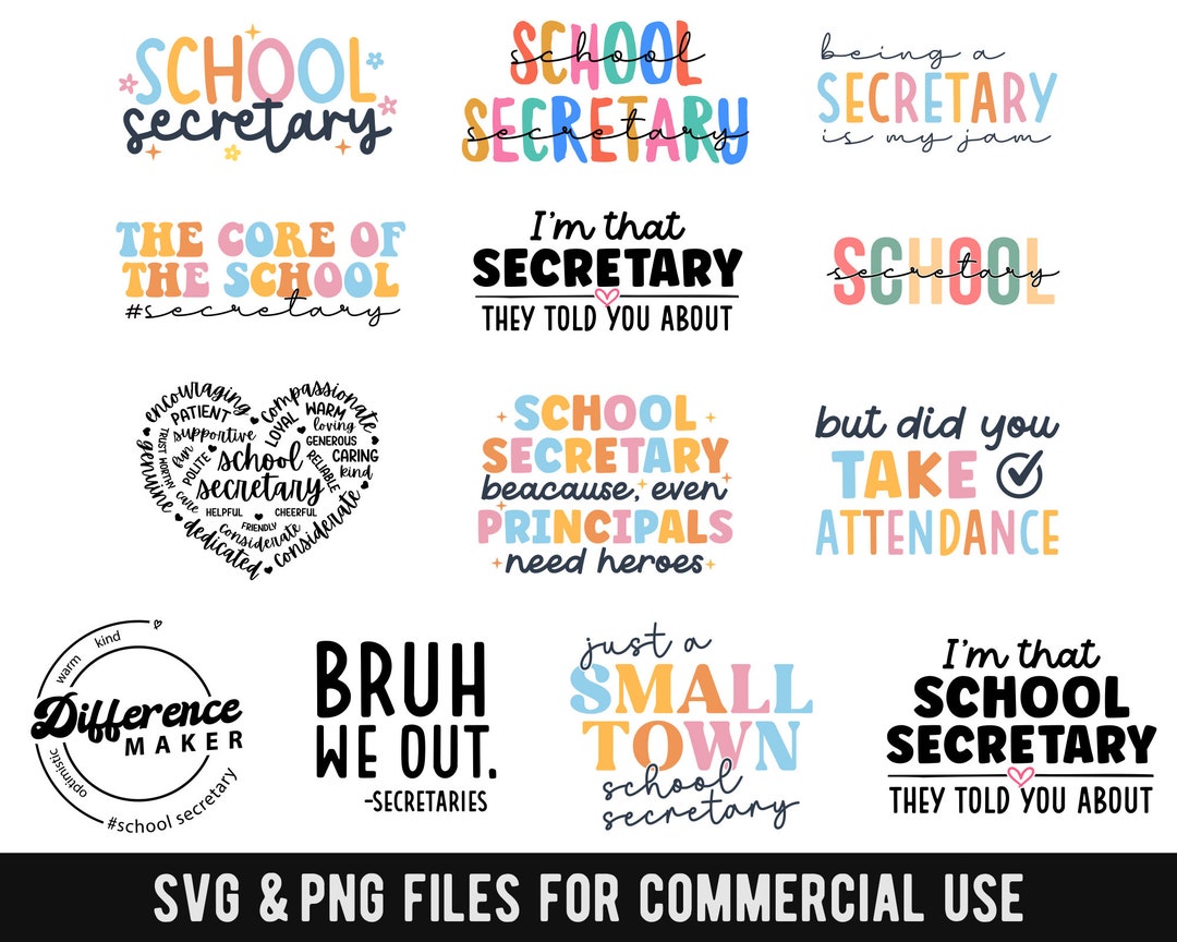 School Secretary SVG and PNG, Secretary Shirt SVG School Secretary ...