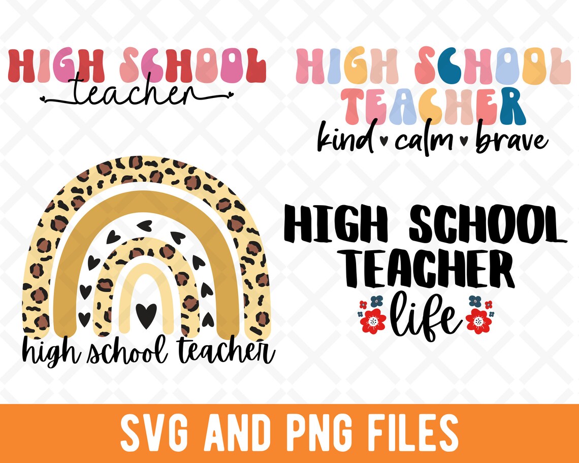 High School Teacher SVG High School Teacher PNG for High | Etsy