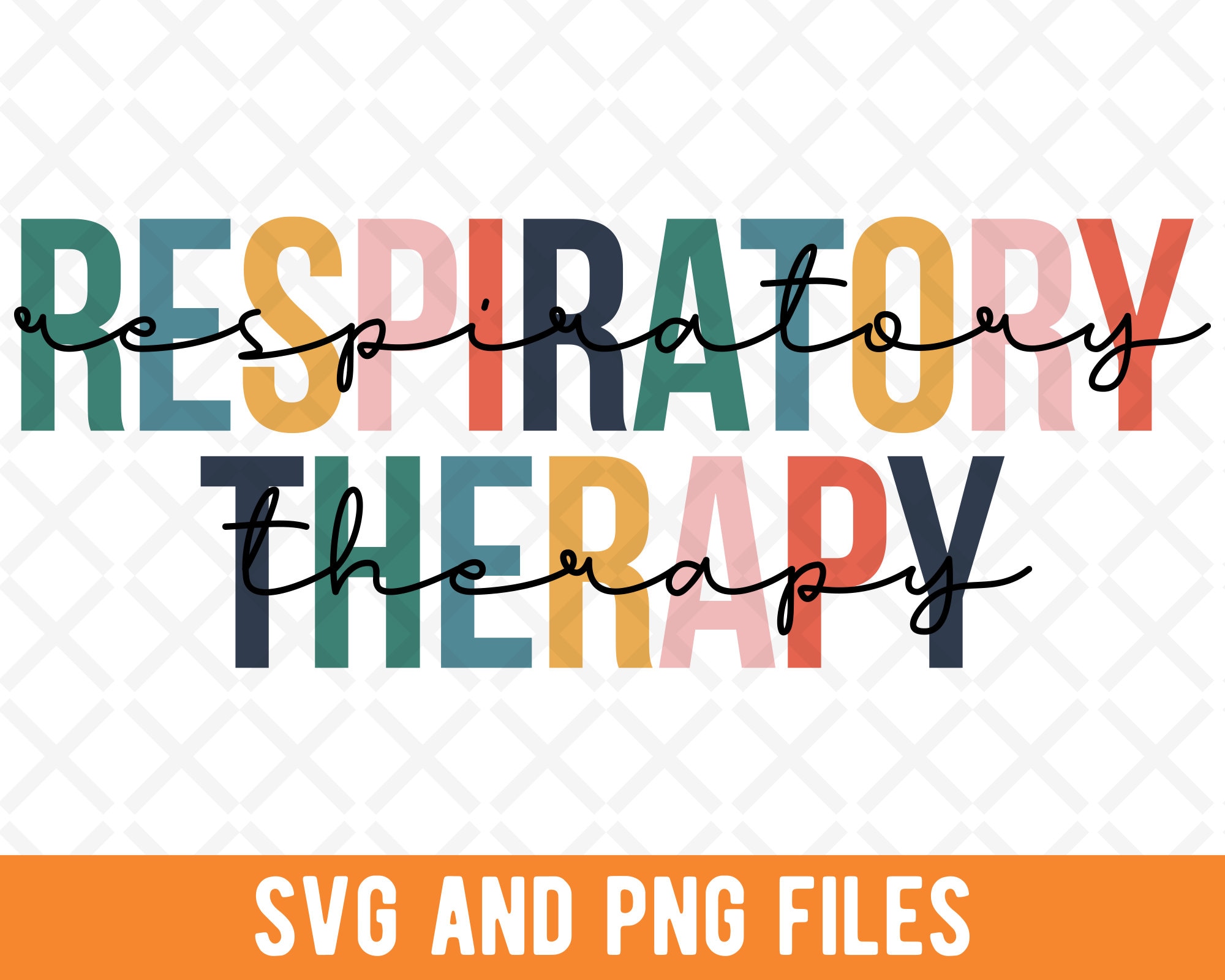 Art & Collectibles Digital Colorful Text For Respiratory Therapist ...